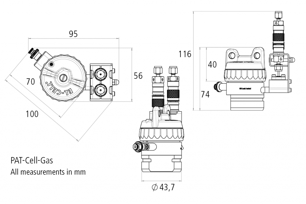 PAT-Cell-Gas: Battery Test Cell for In-Situ Gas Analysis | EL-CELL